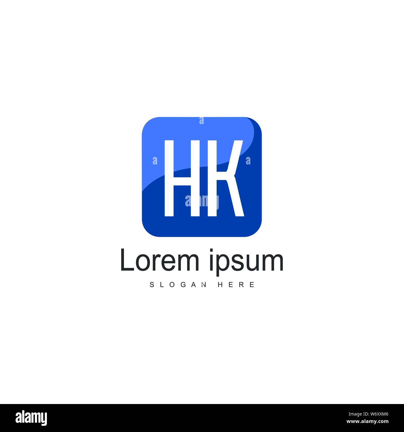 Initial HK logo template with modern frame. Minimalist HK letter logo ...