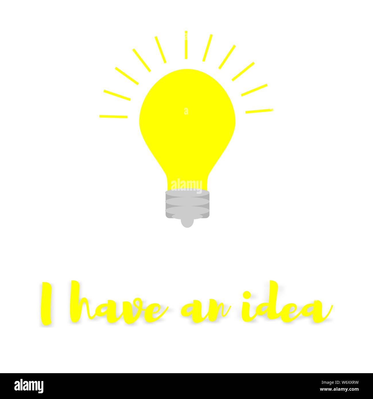 Vector illustration. Yellow light bulb. On a white background Stock ...