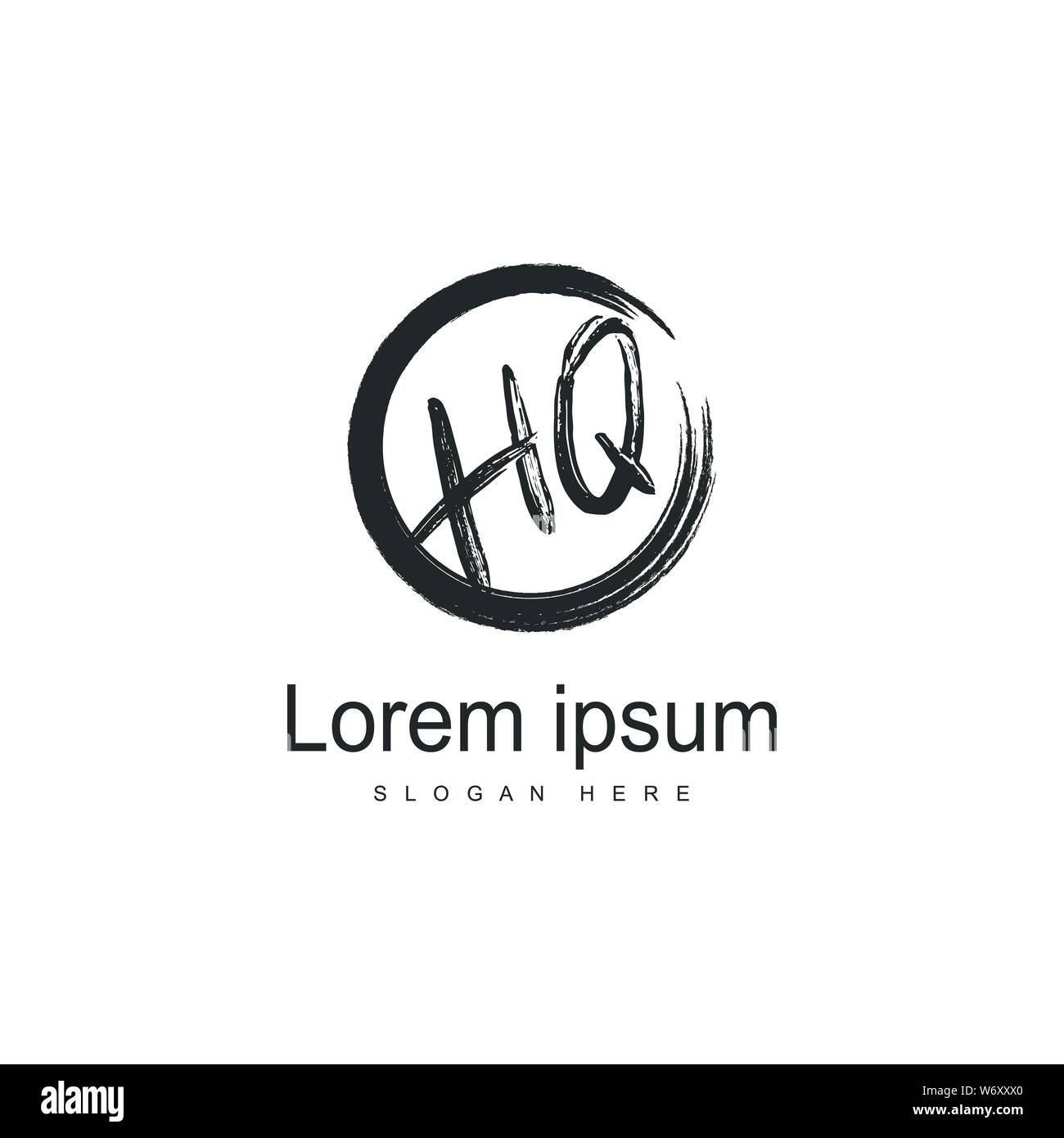 Initial HQ logo template with modern frame. Minimalist HQ letter logo ...