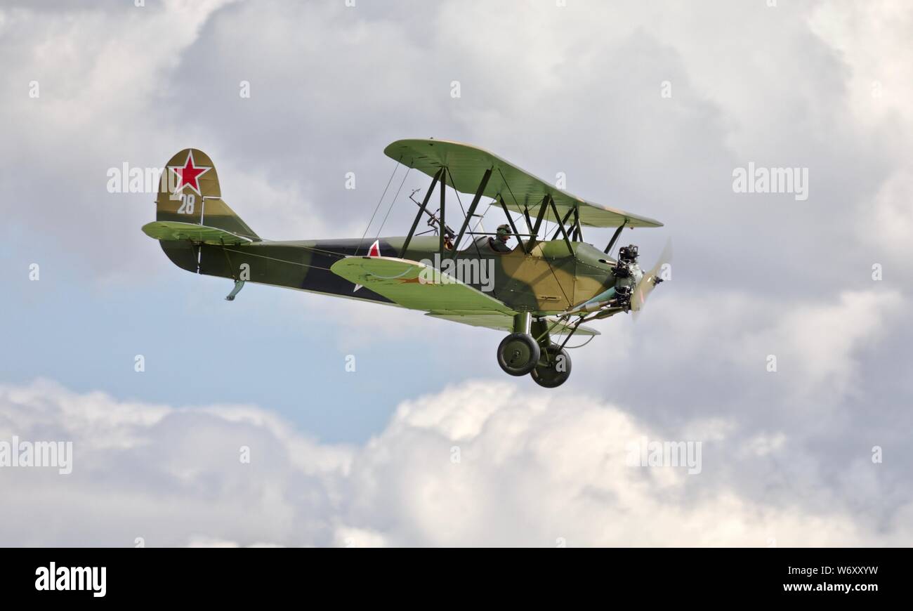 1944 Polikarpov Po2 Soviet biplane, nicknamed Kukuruznik airborne at ...