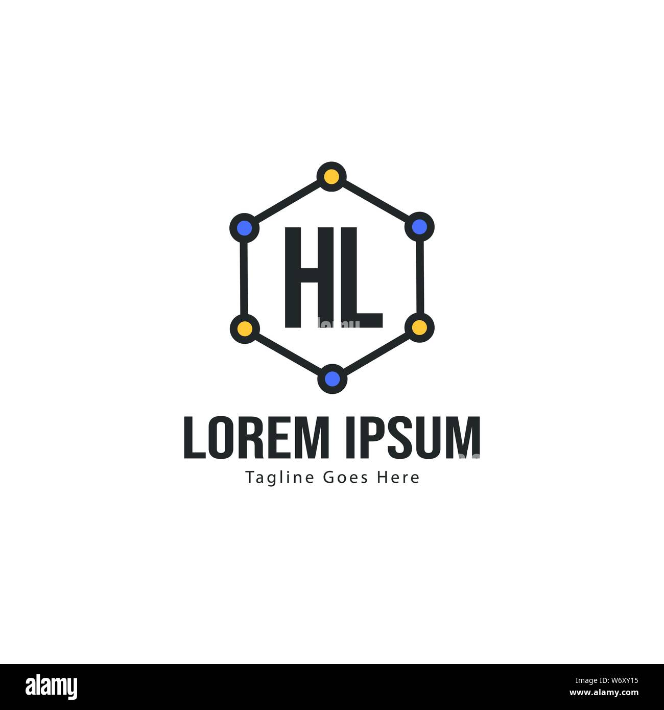 Initial HL logo template with modern frame. Minimalist HL letter logo ...