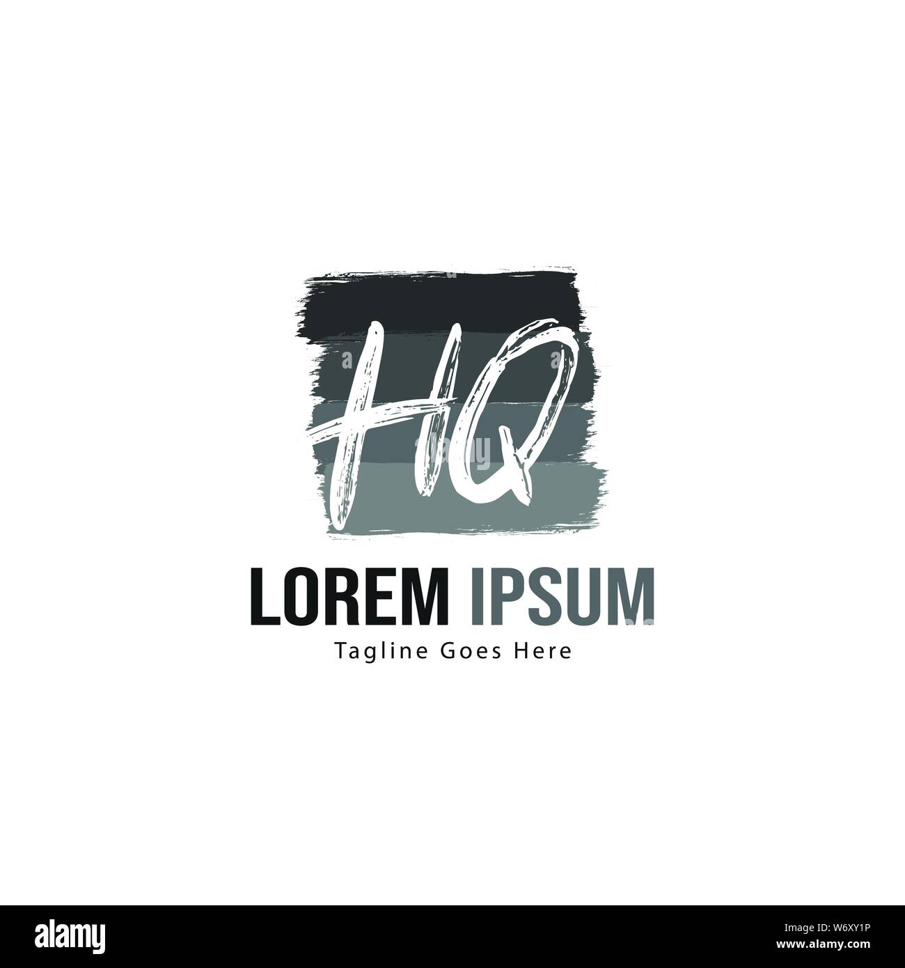 Initial HQ logo template with modern frame. Minimalist HQ letter logo ...