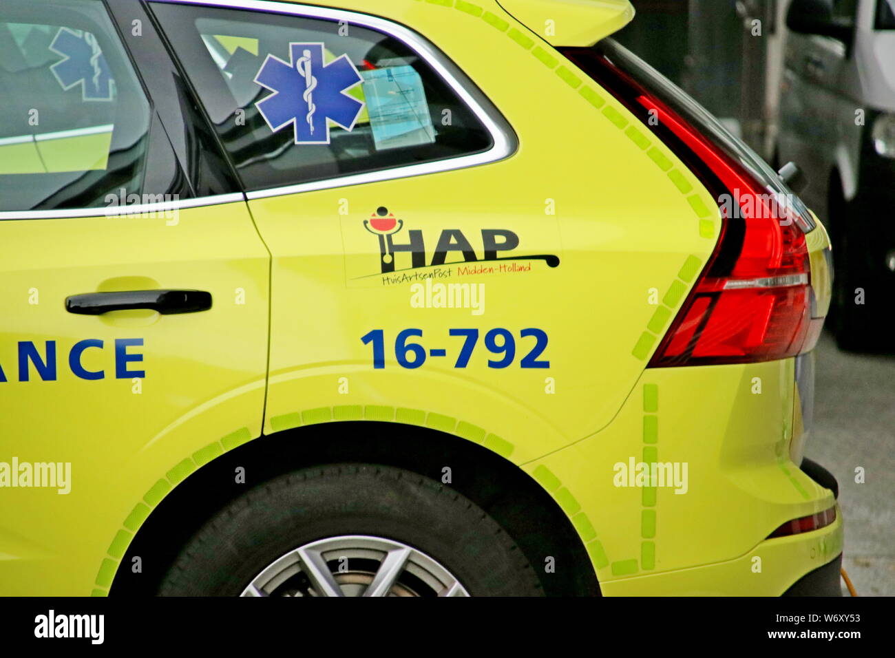 Special urgent cars for doctors to drive to patients, driven bij ...