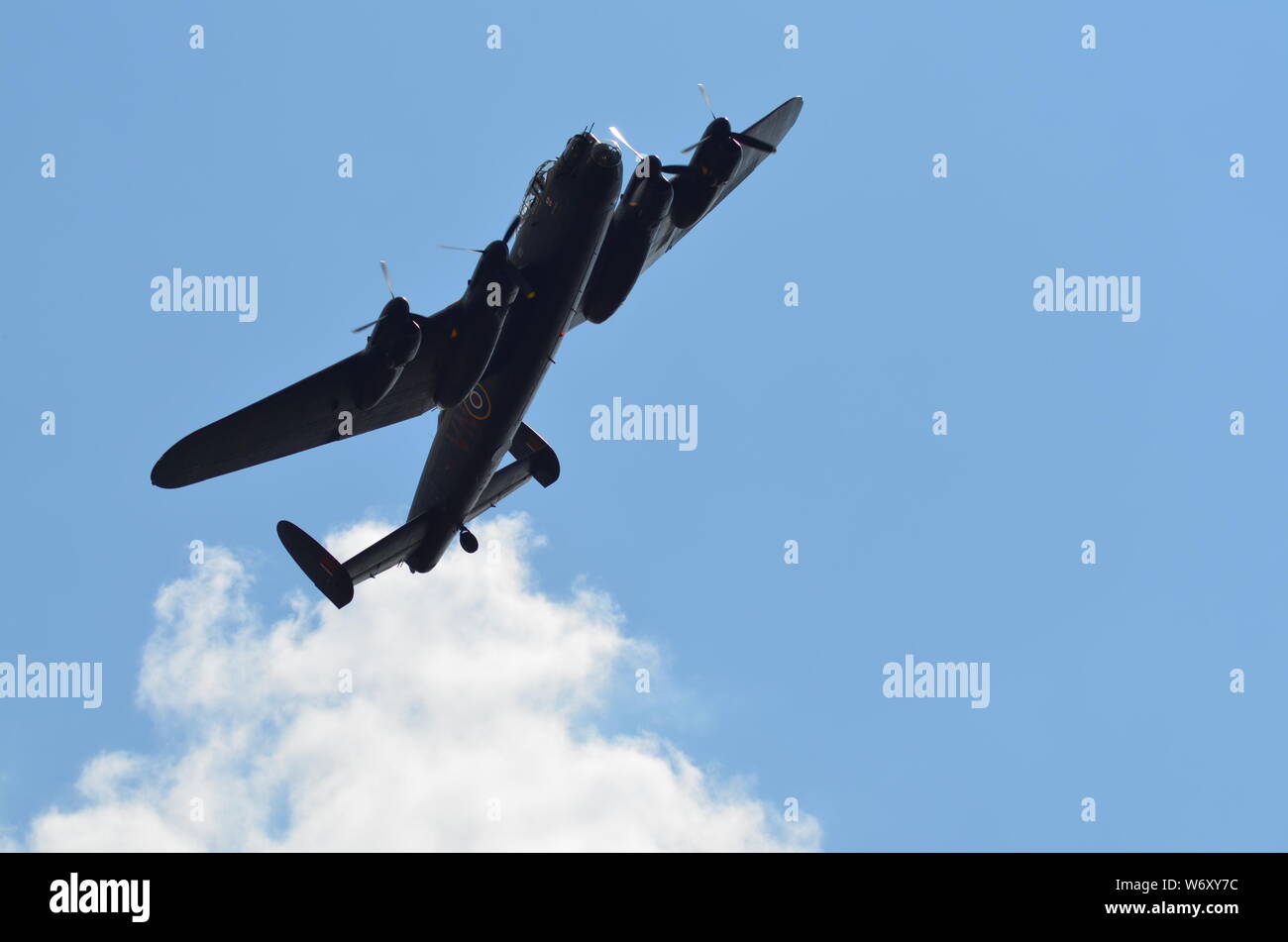 Lancaster bomber in flight Stock Photo - Alamy