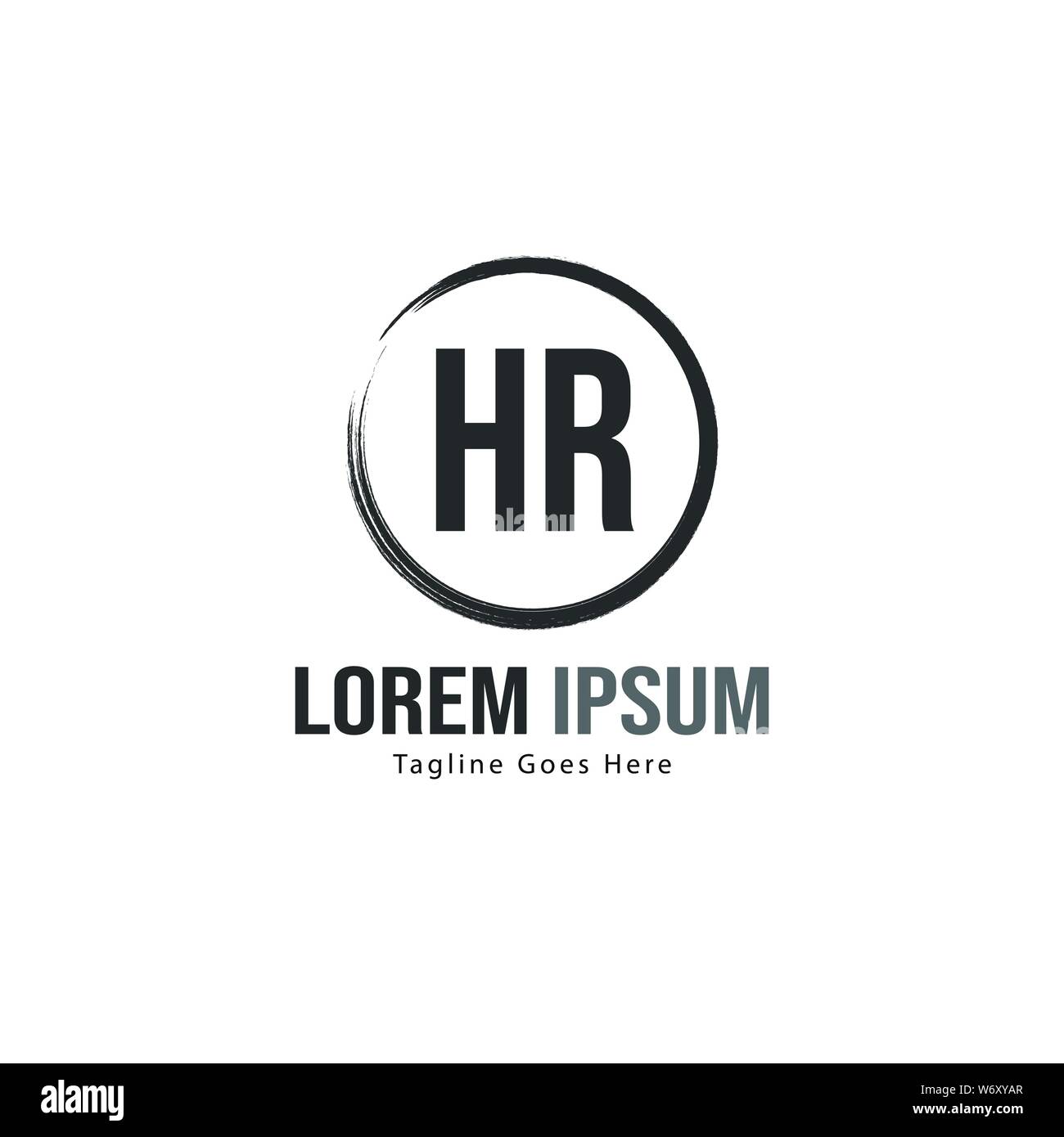 Initial HR logo template with modern frame. Minimalist HR letter logo ...