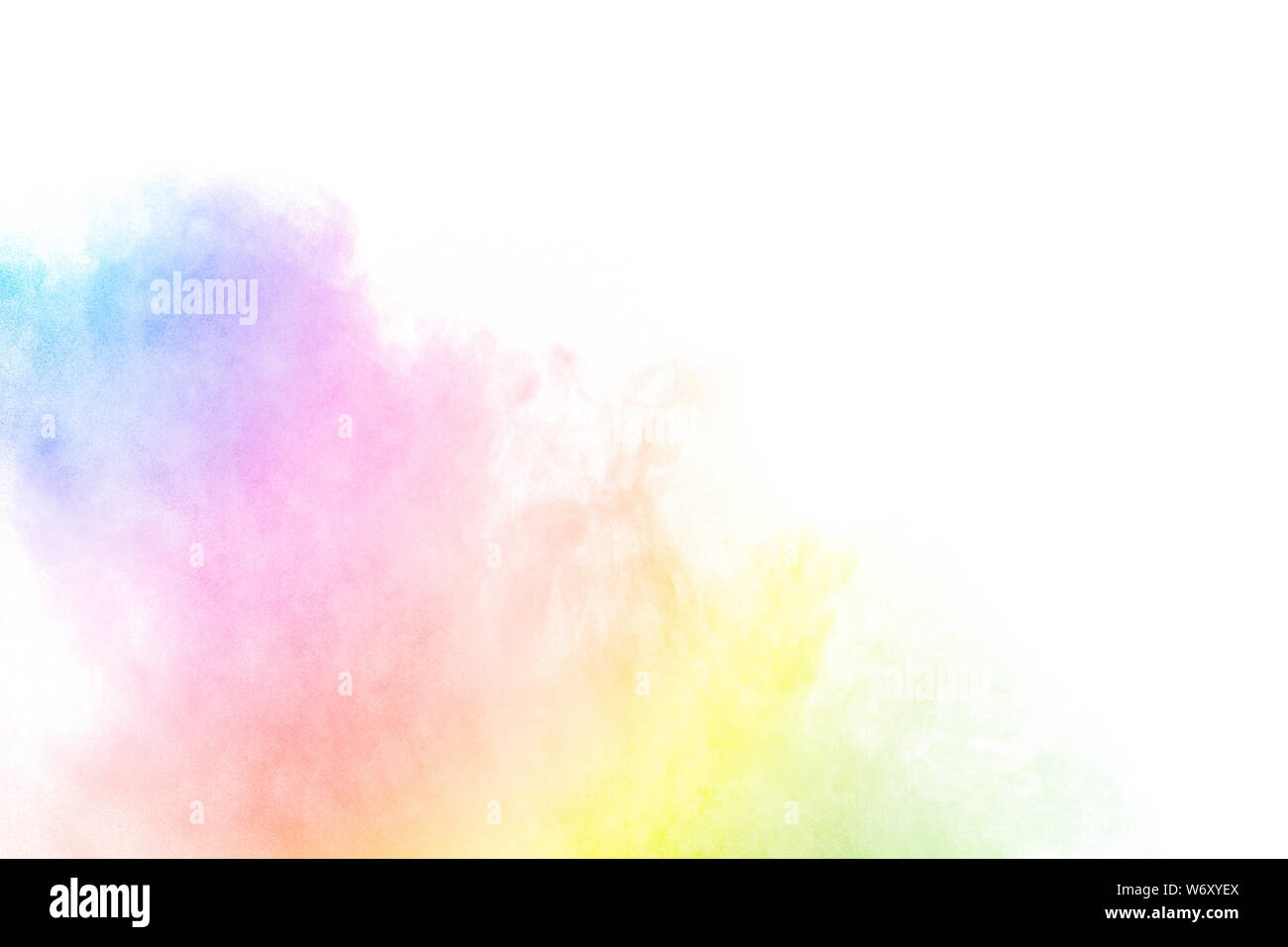 The explosion of multi colored powder. Beautiful rainbow color powder ...