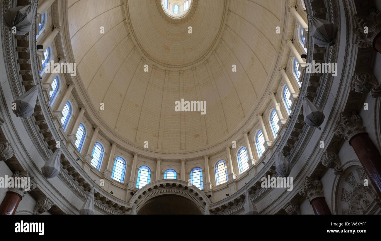 Valletta, capital city of Malta. Amazing interior dome of Basilica of ...