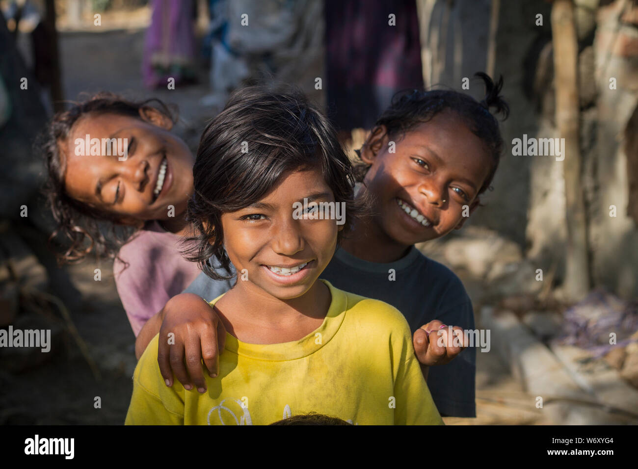 Indian Poor Children Smiling