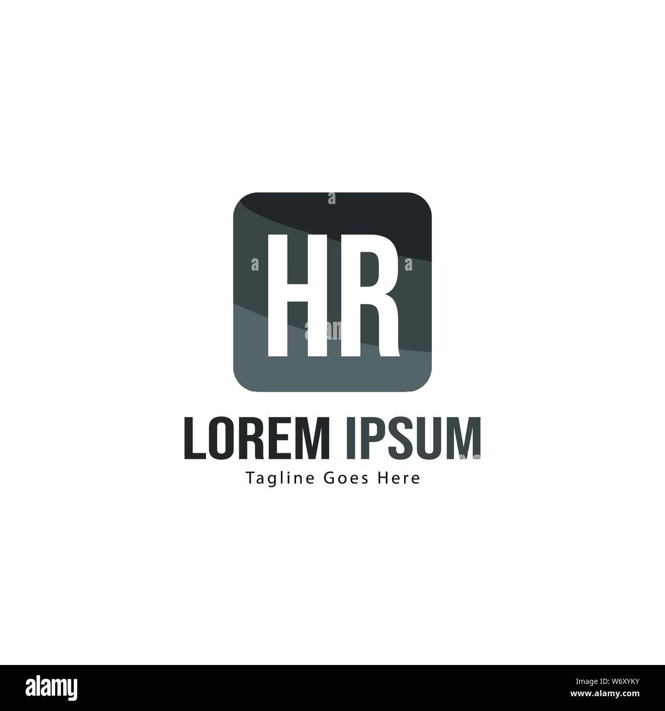 Initial HR logo template with modern frame. Minimalist HR letter logo ...