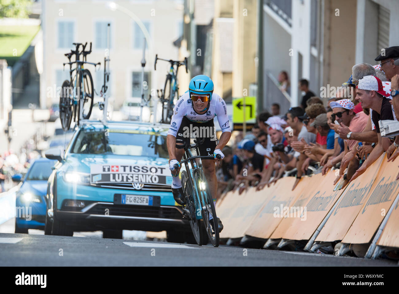 Alexey Lutsenko racing in Pau during the 2019 Time Trial stage of le ...