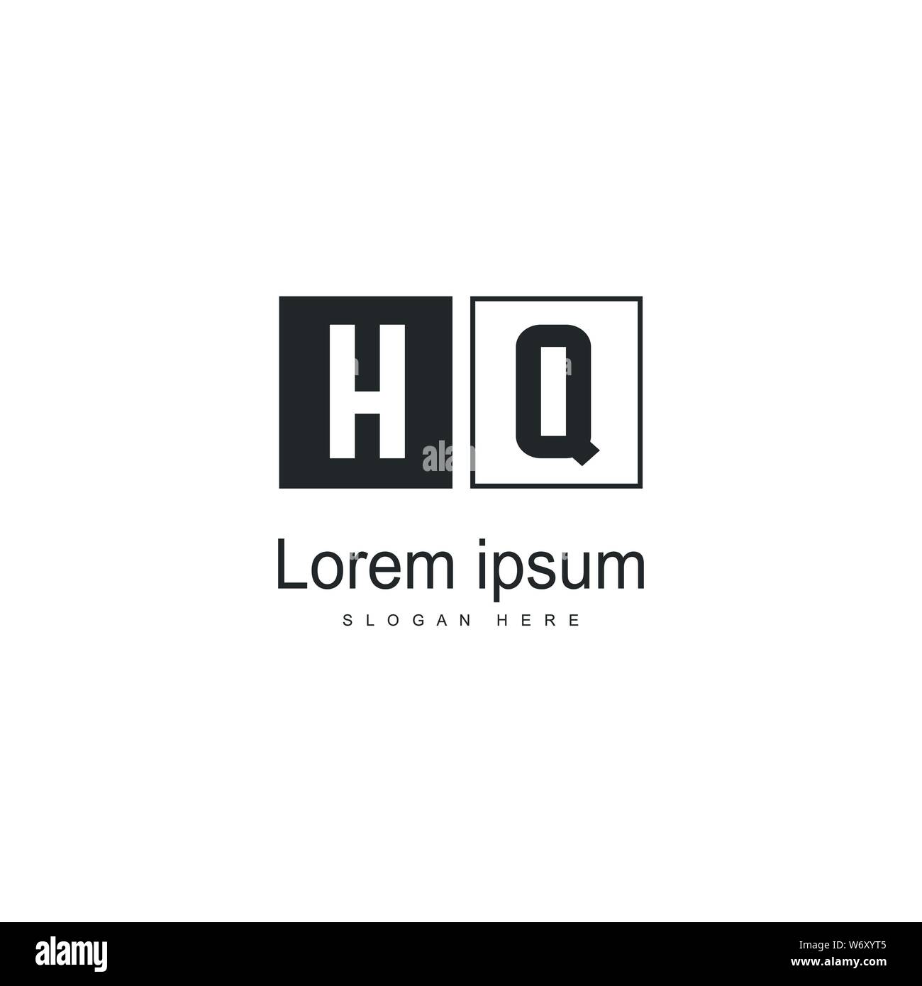 Initial HQ logo template with modern frame. Minimalist HQ letter logo ...
