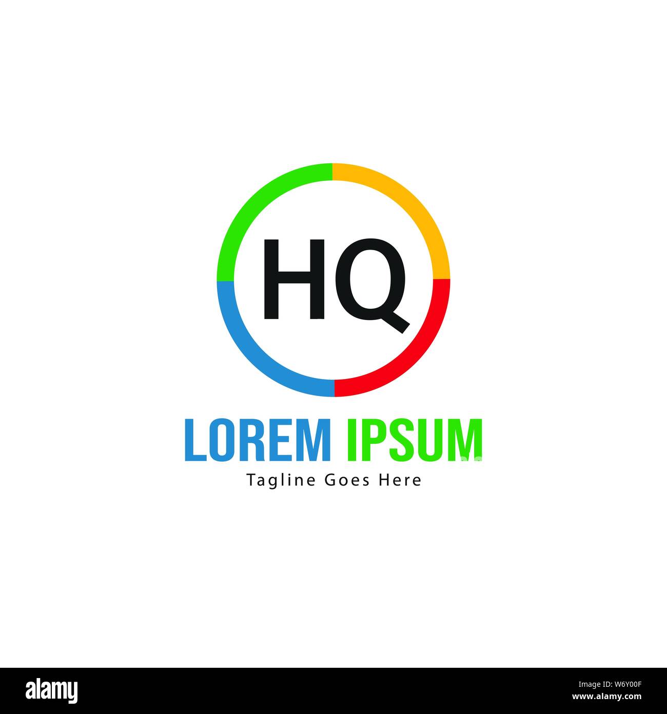 Initial HQ logo template with modern frame. Minimalist HQ letter logo ...