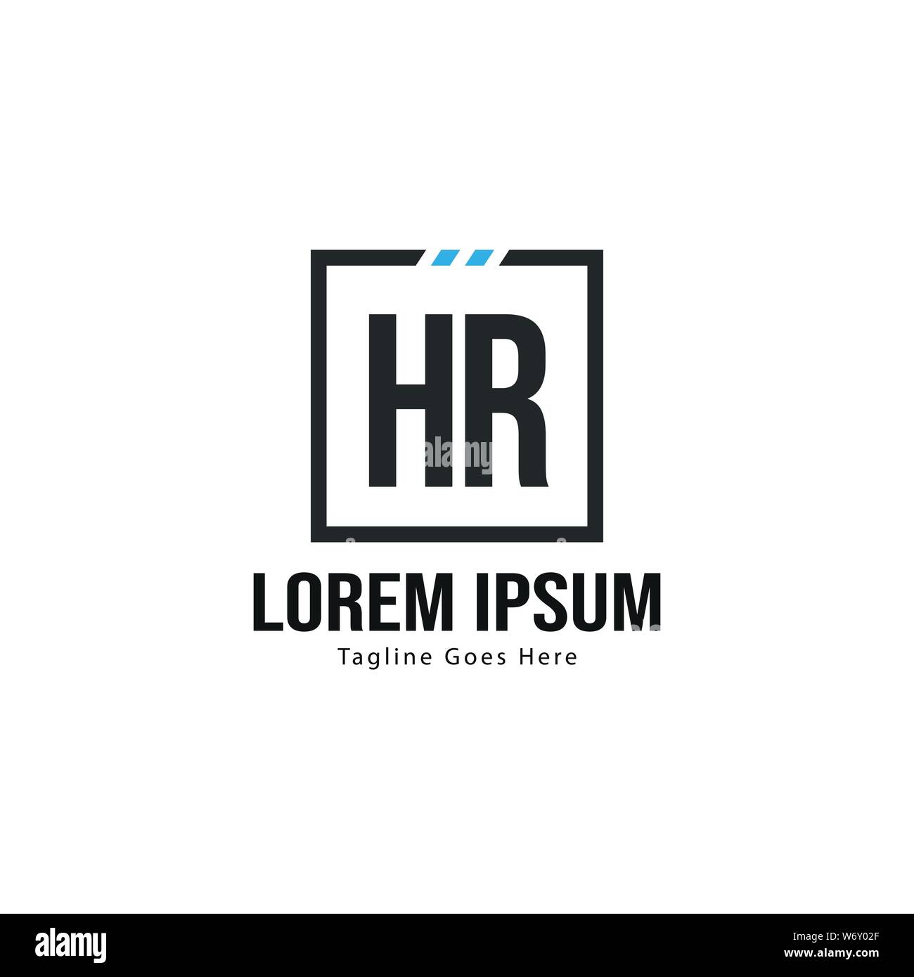 Initial HR logo template with modern frame. Minimalist HR letter logo ...