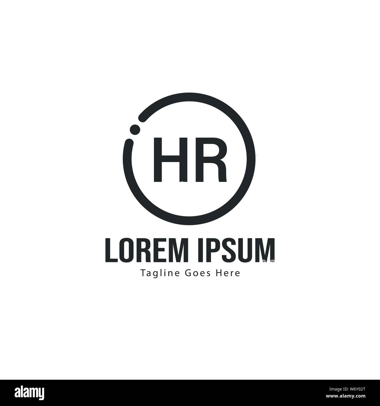 Initial HR logo template with modern frame. Minimalist HR letter logo ...