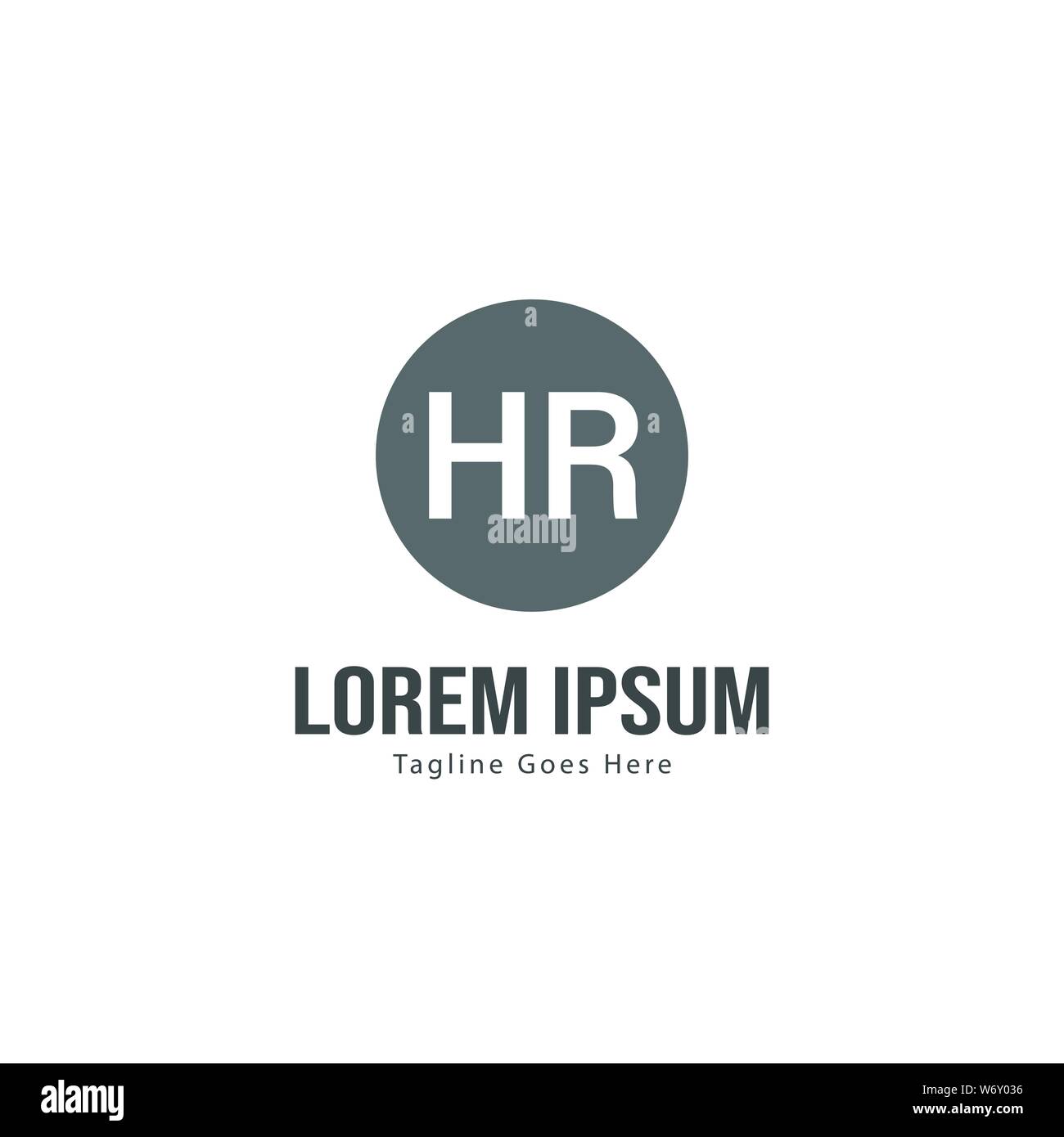 Initial HR logo template with modern frame. Minimalist HR letter logo ...