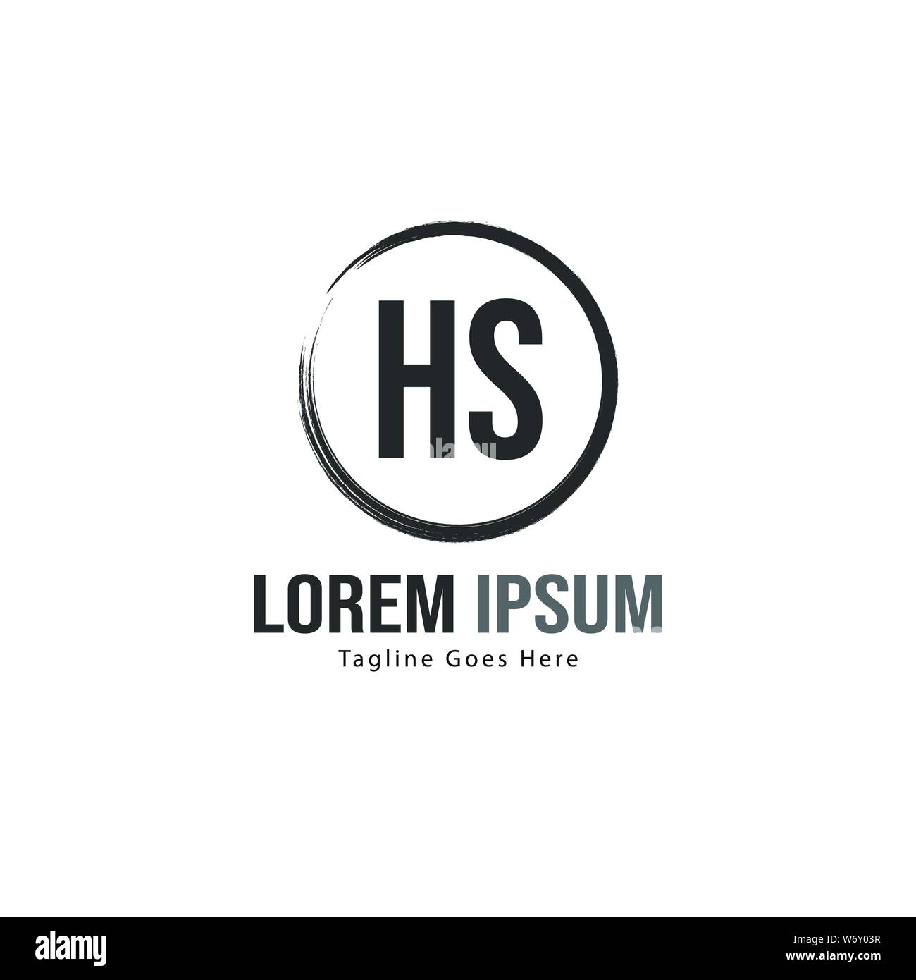 Initial HS logo template with modern frame. Minimalist HS letter logo ...