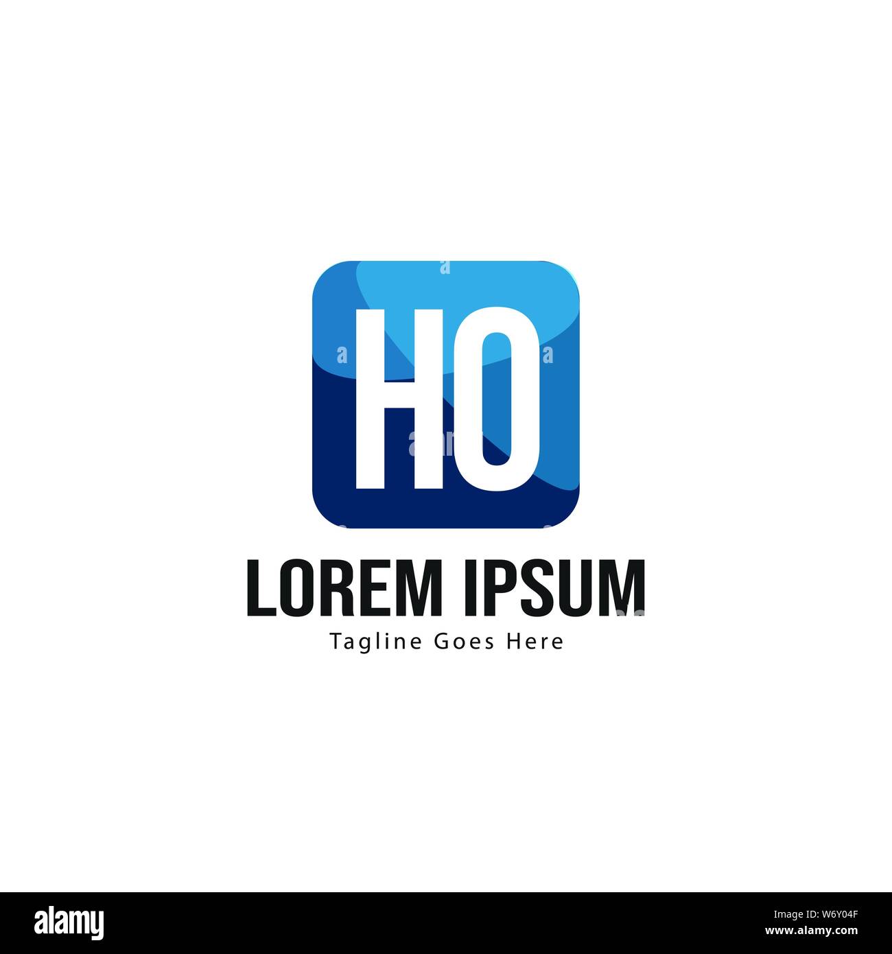 Initial HO logo template with modern frame. Minimalist HO letter logo ...