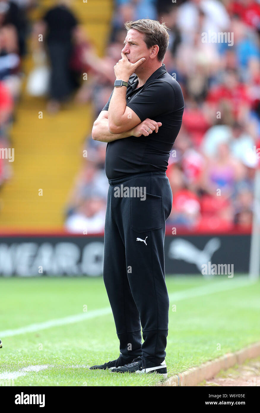 Barnsley manager daniel stendel gestures on touchline hi-res stock ...