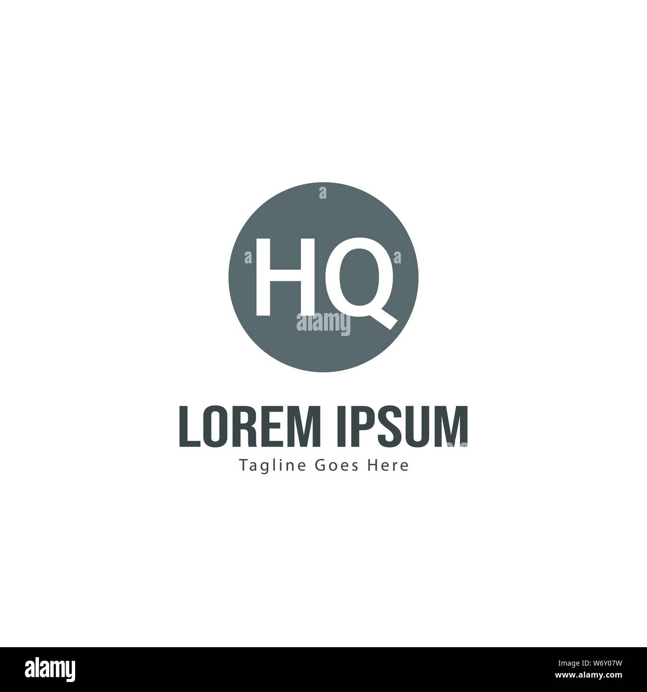 Initial HQ logo template with modern frame. Minimalist HQ letter logo ...