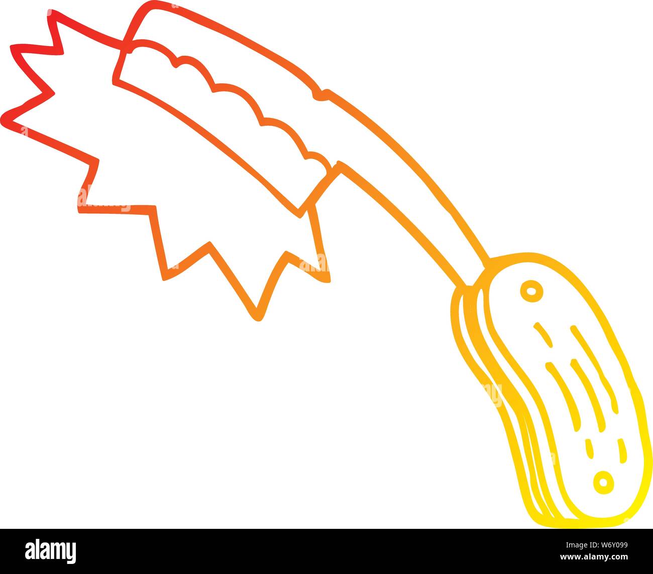 warm gradient line drawing of a cartoon sharp razor Stock Vector Image ...