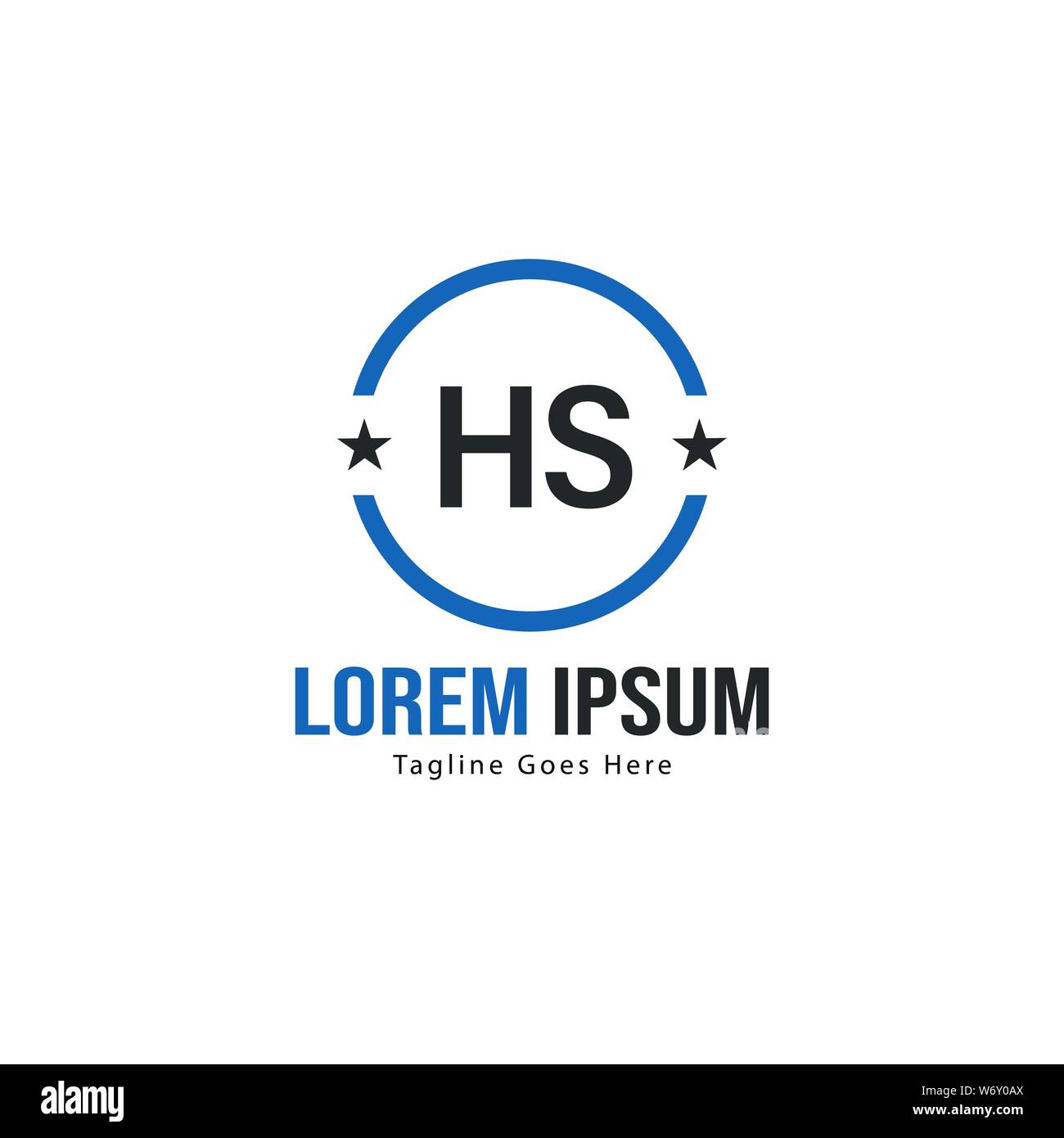 Initial HS logo template with modern frame. Minimalist HS letter logo ...