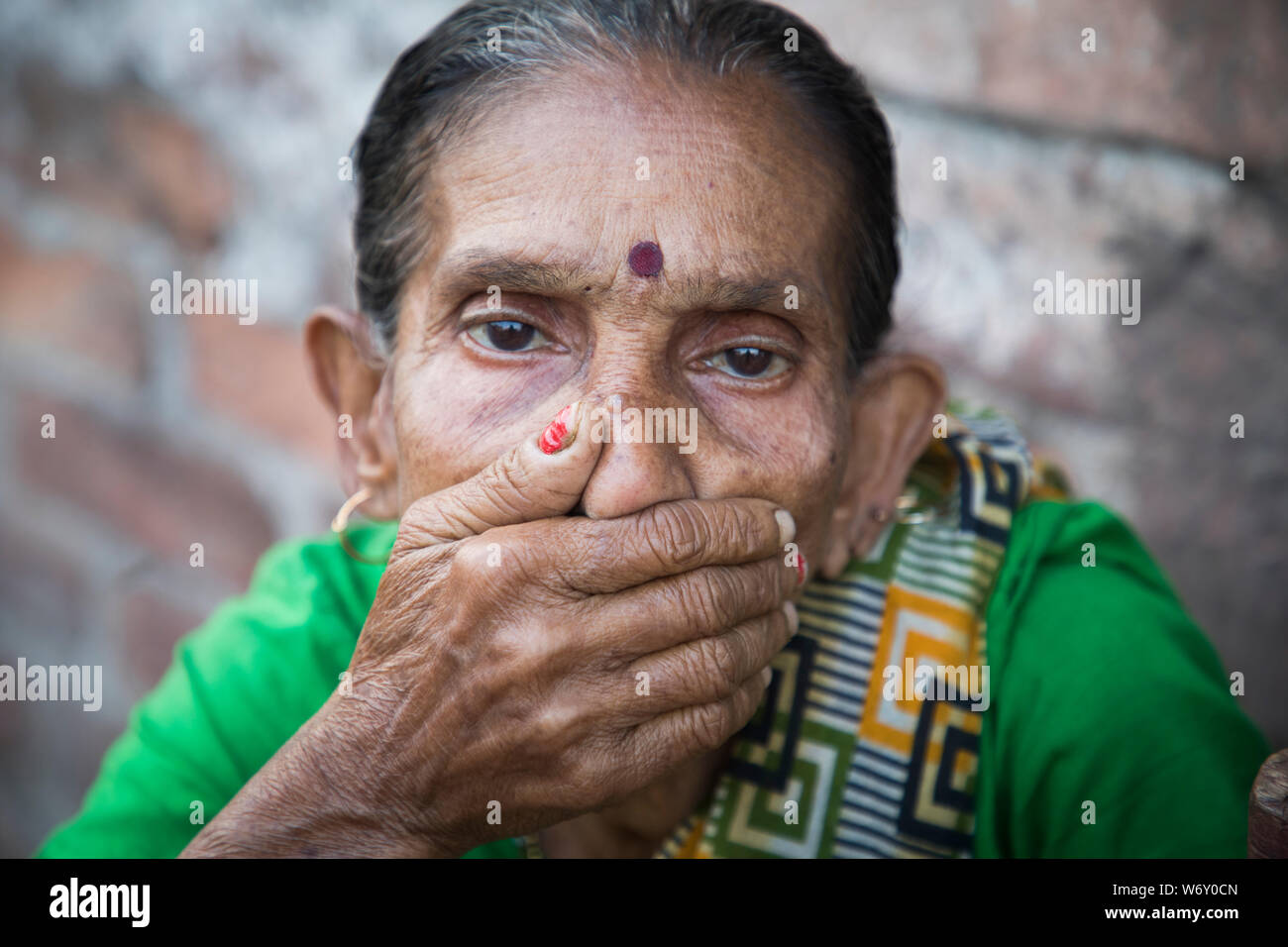 Old Indian lady close up Stock Photo - Alamy