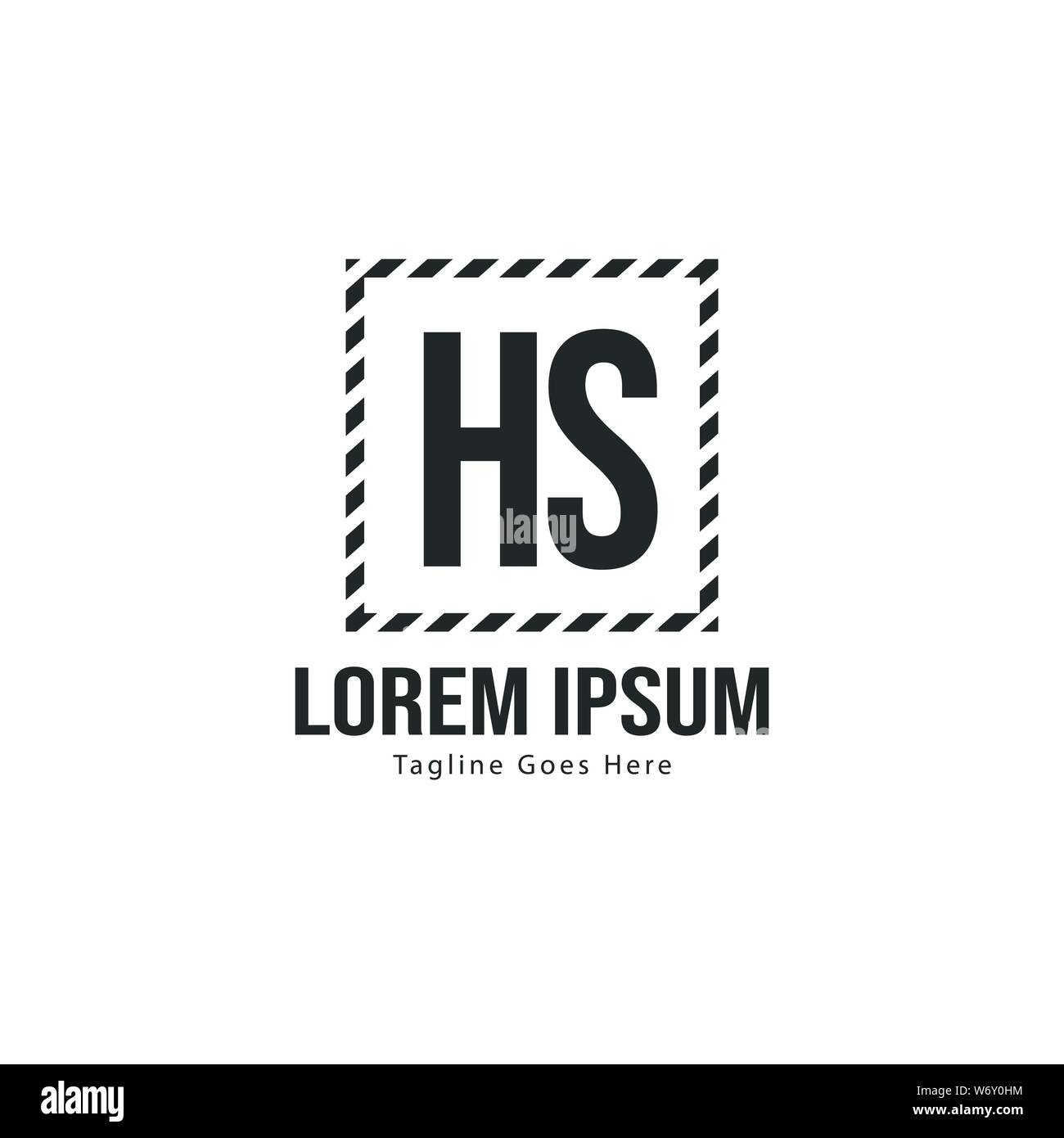 Initial HS logo template with modern frame. Minimalist HS letter logo ...