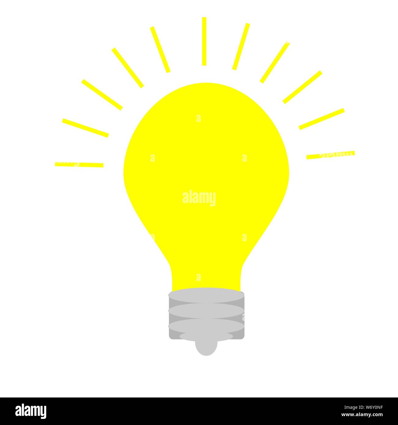 Vector illustration. Yellow light bulb. On a white background Stock ...