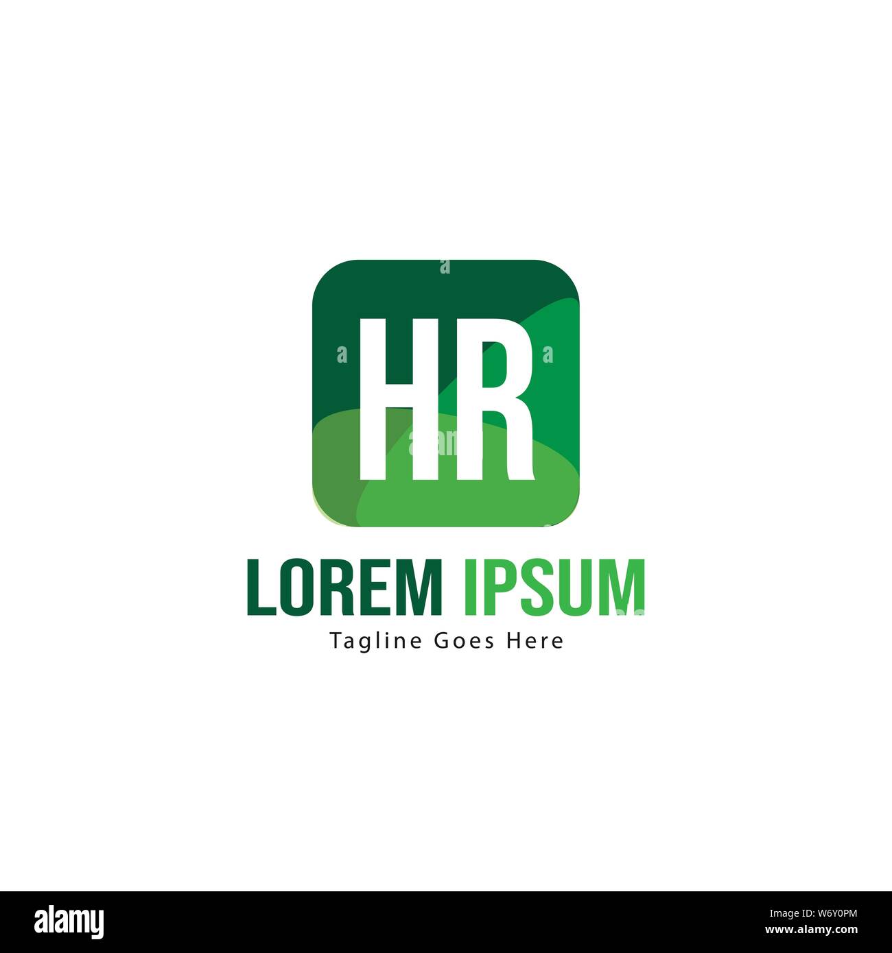 Initial HR logo template with modern frame. Minimalist HR letter logo ...