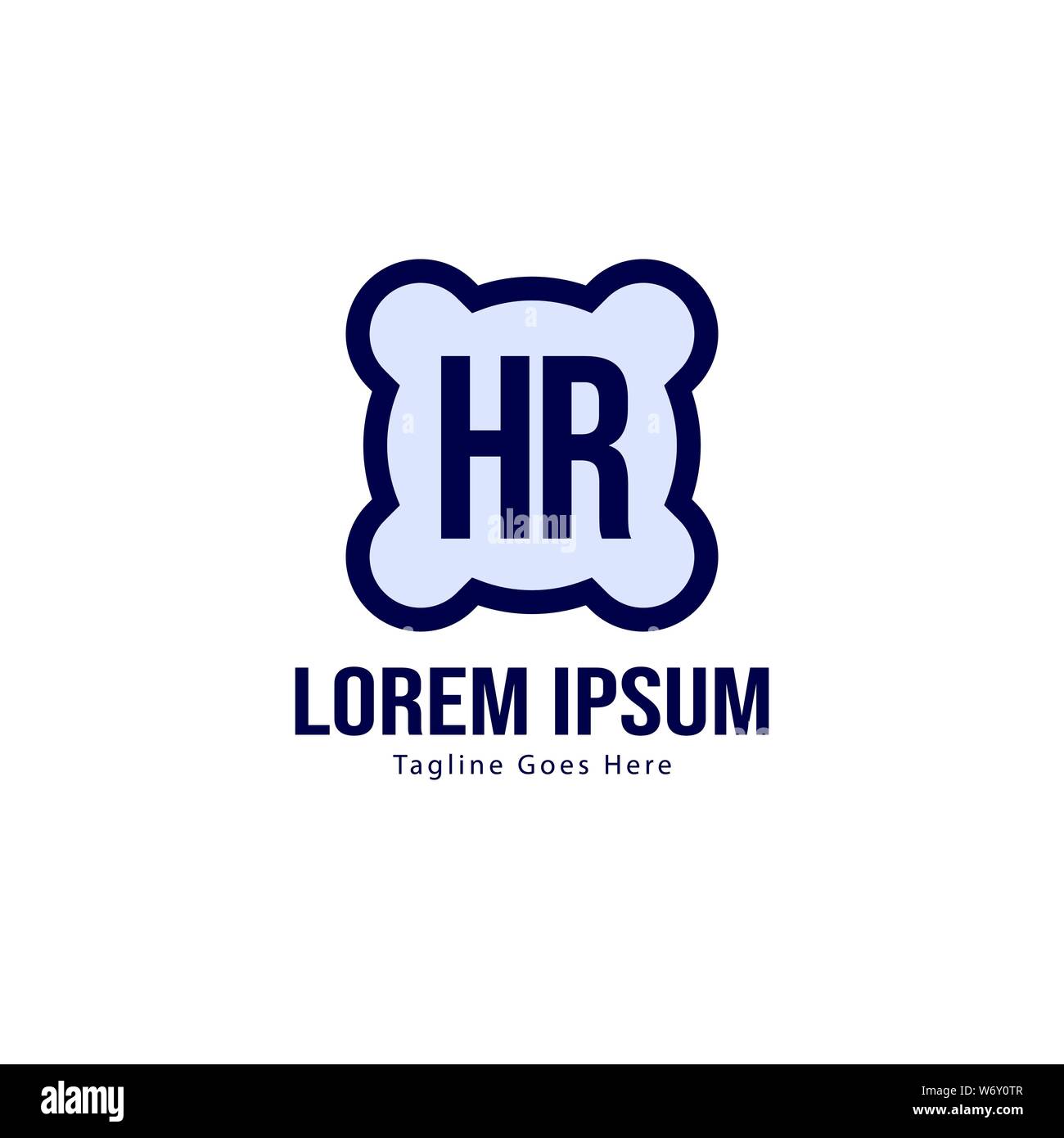 Initial HR logo template with modern frame. Minimalist HR letter logo ...