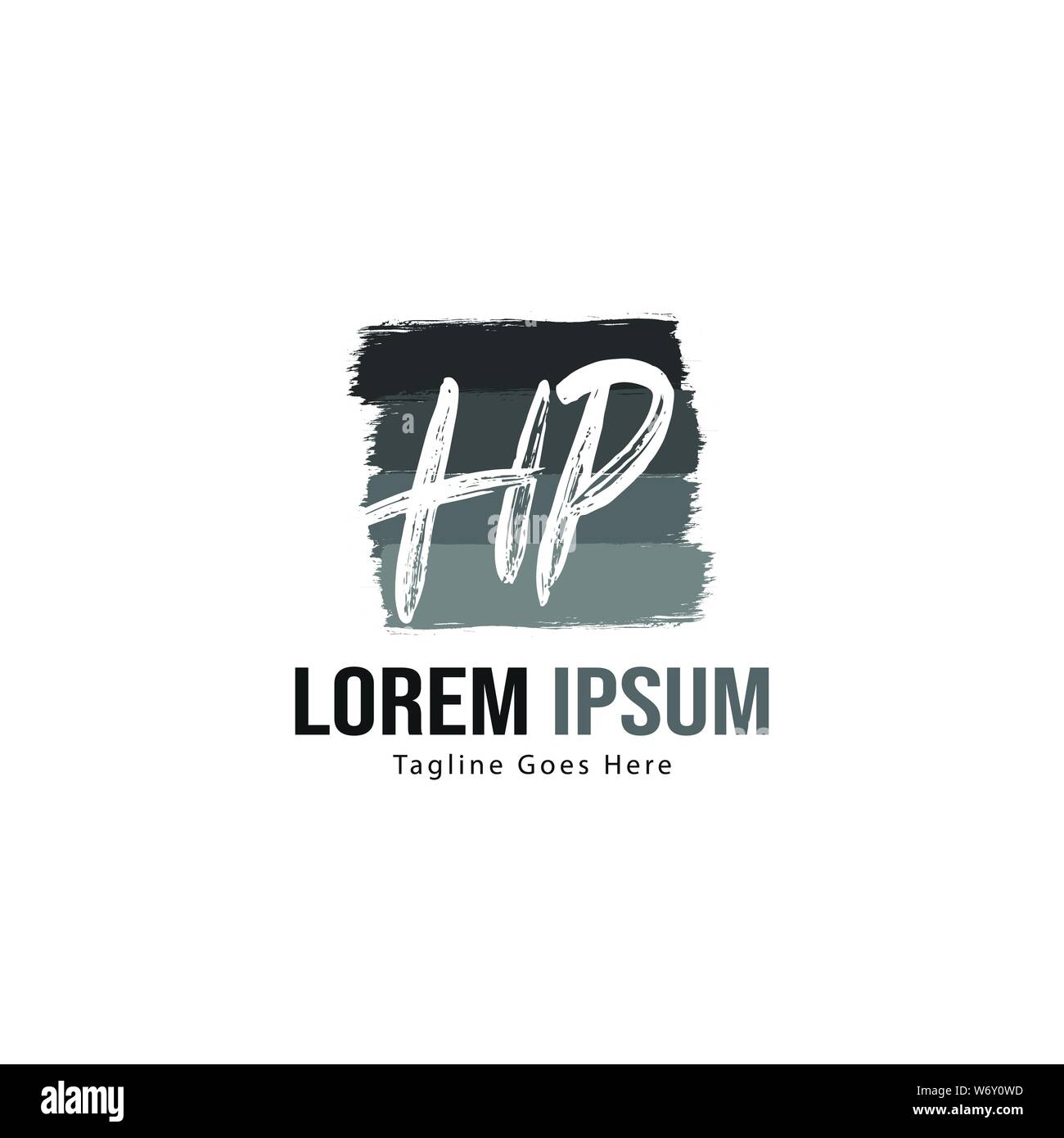 Initial HP logo template with modern frame. Minimalist HP letter logo ...