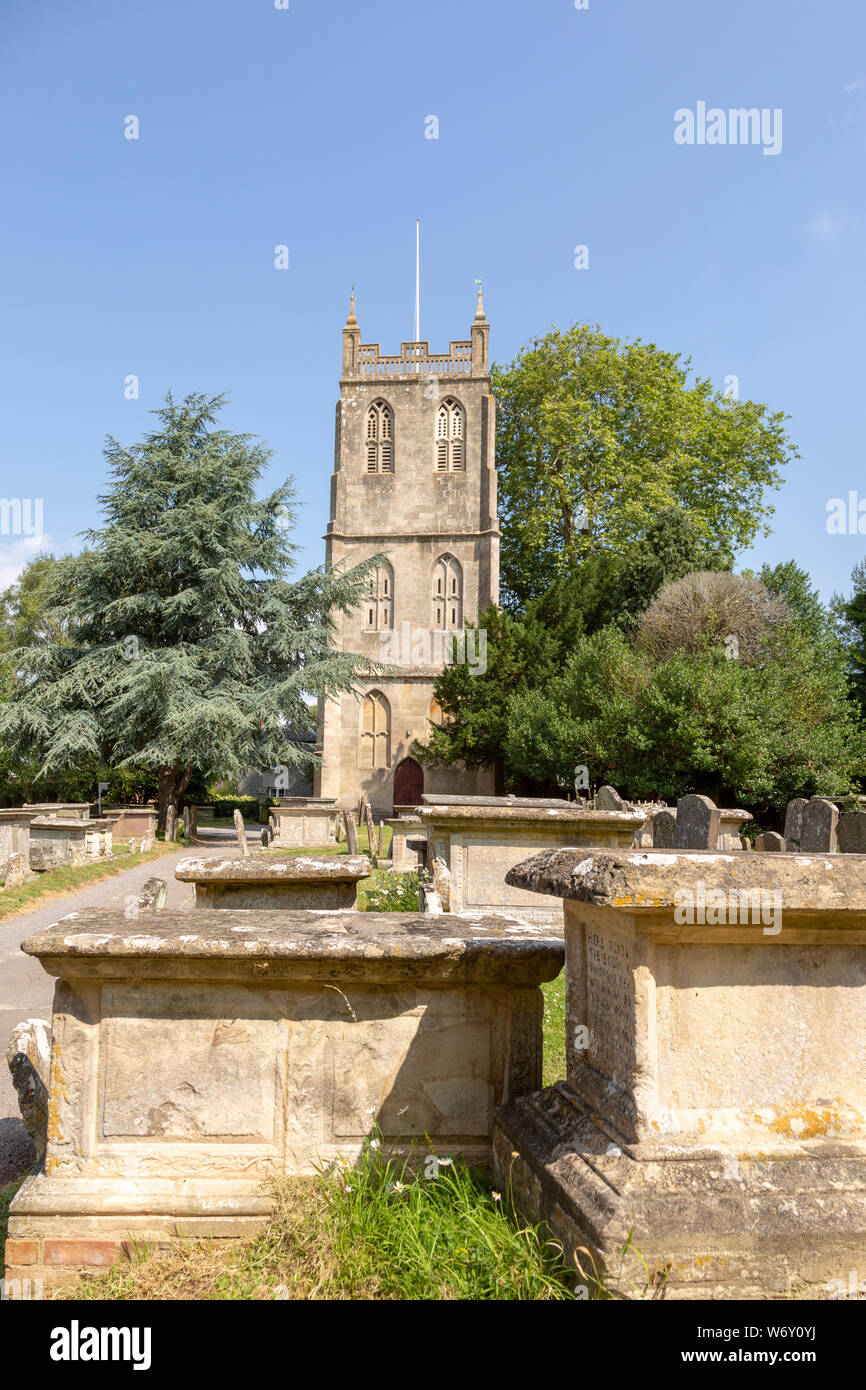 Tower of church of Saint Mary, Berkeley, Gloucestershire, England, UK ...