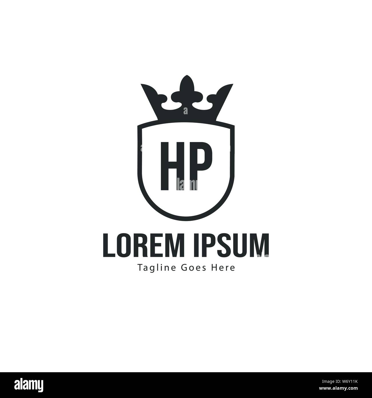 Initial HP logo template with modern frame. Minimalist HP letter logo vector illustration design ...