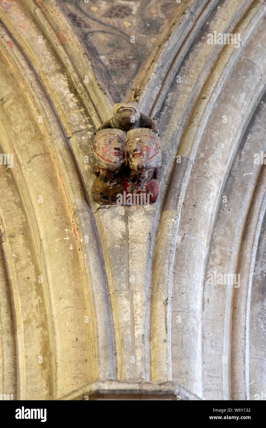 Church of Saint Mary, Berkeley, Gloucestershire, Sermon in Stone, faces ...