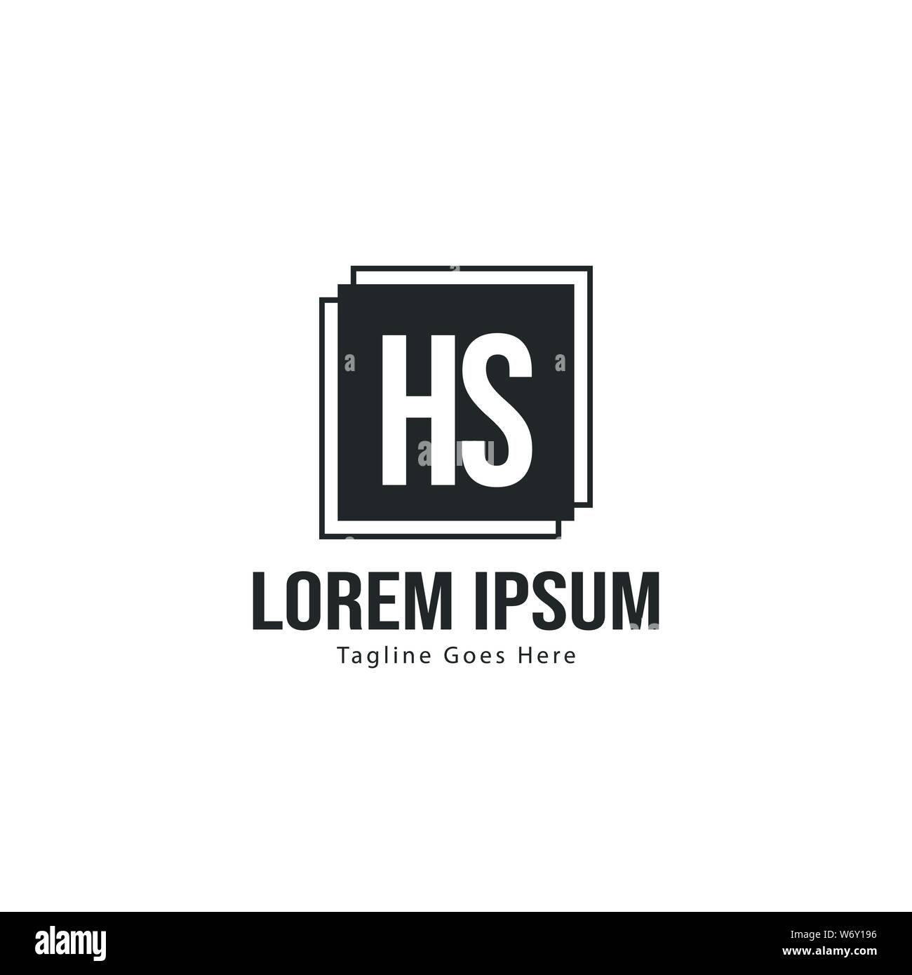 Initial HS logo template with modern frame. Minimalist HS letter logo ...