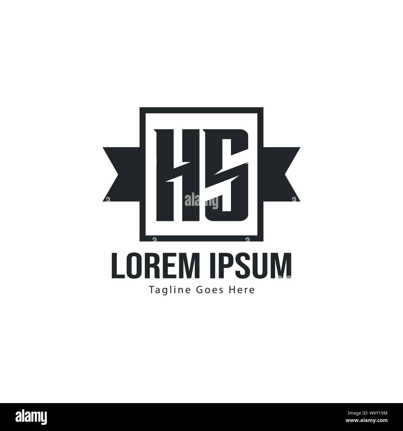 Initial HS logo template with modern frame. Minimalist HS letter logo ...