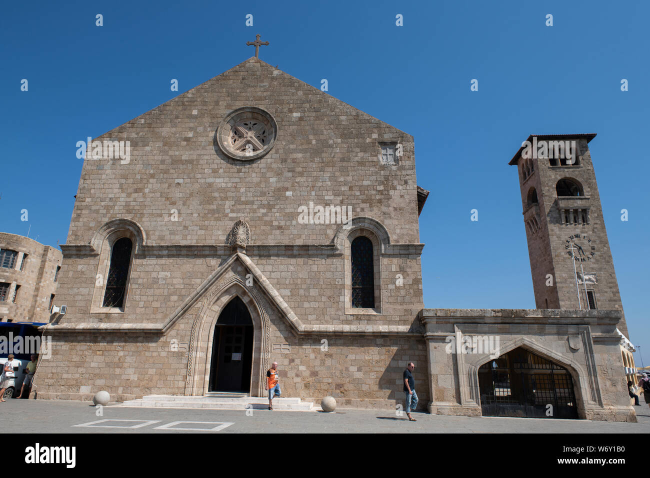 Greece, Rhodes, the largest of the Dodecanese islands. Medieval Old ...