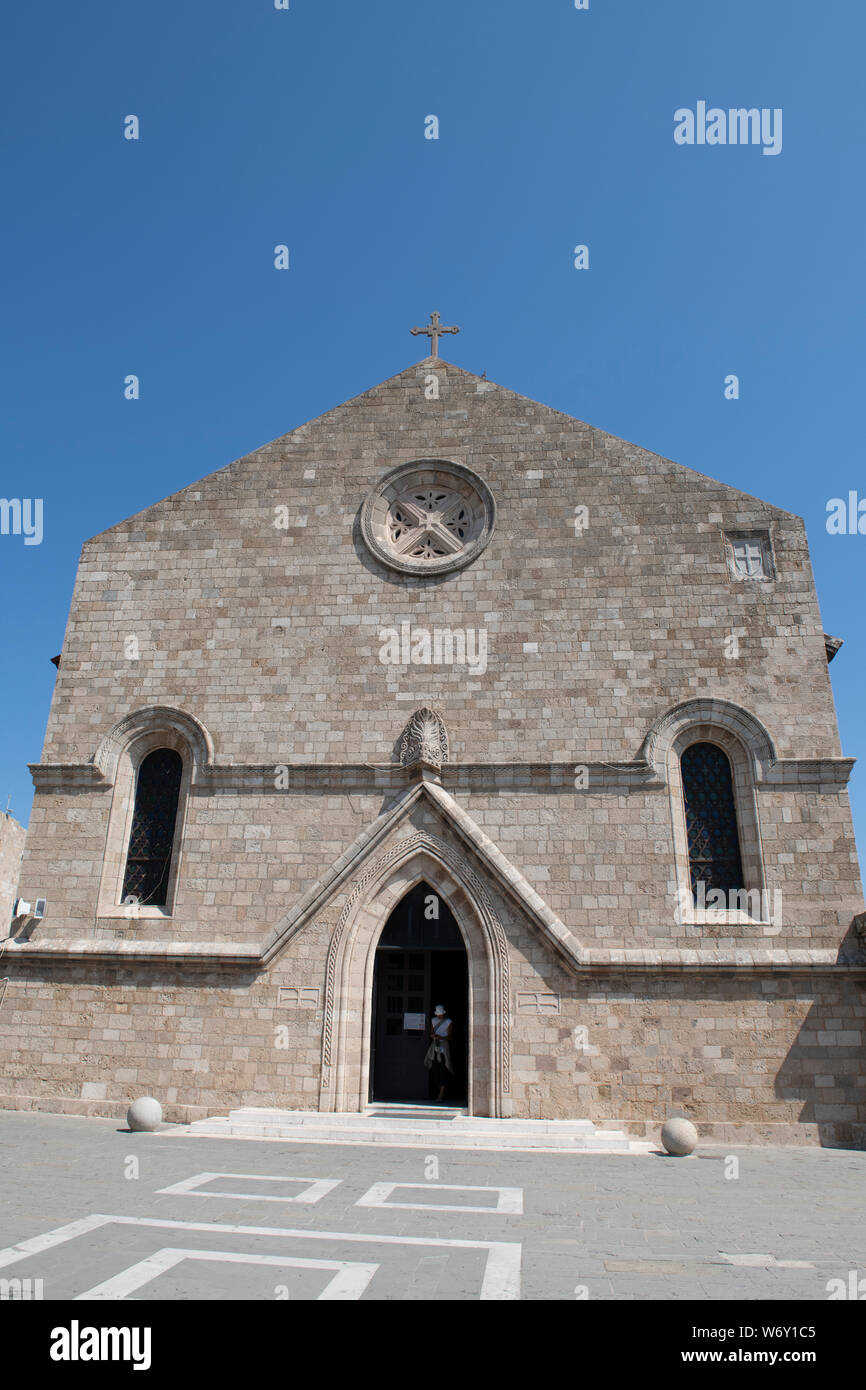 Greece, Rhodes, the largest of the Dodecanese islands. Medieval Old ...