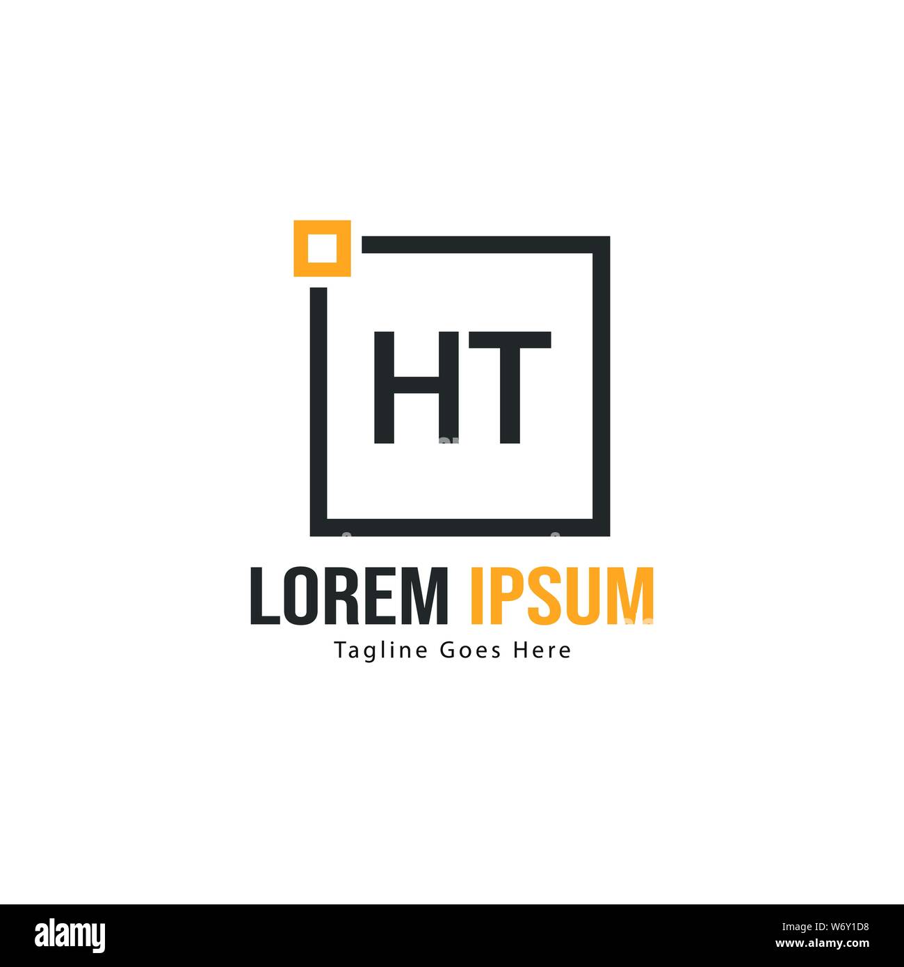 Initial HT logo template with modern frame. Minimalist HT letter logo ...