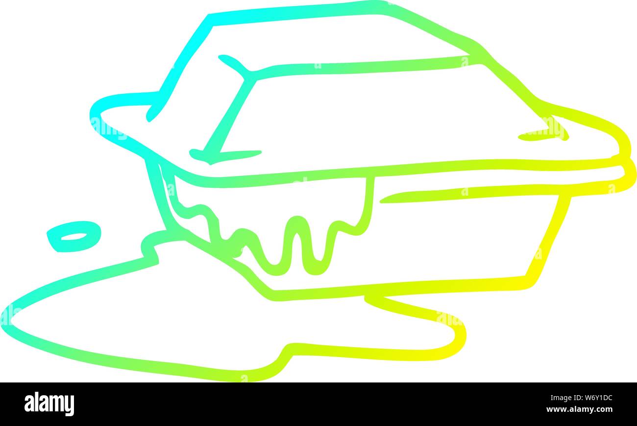 cold gradient line drawing of a cartoon food take out Stock Vector ...