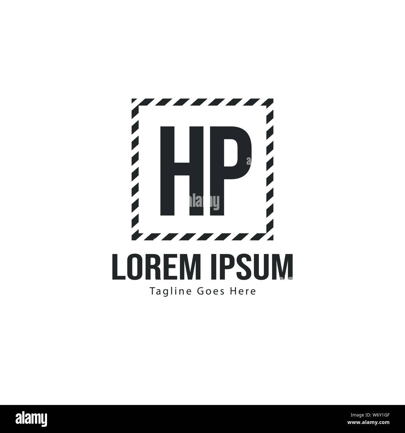 Initial HP logo template with modern frame. Minimalist HP letter logo ...