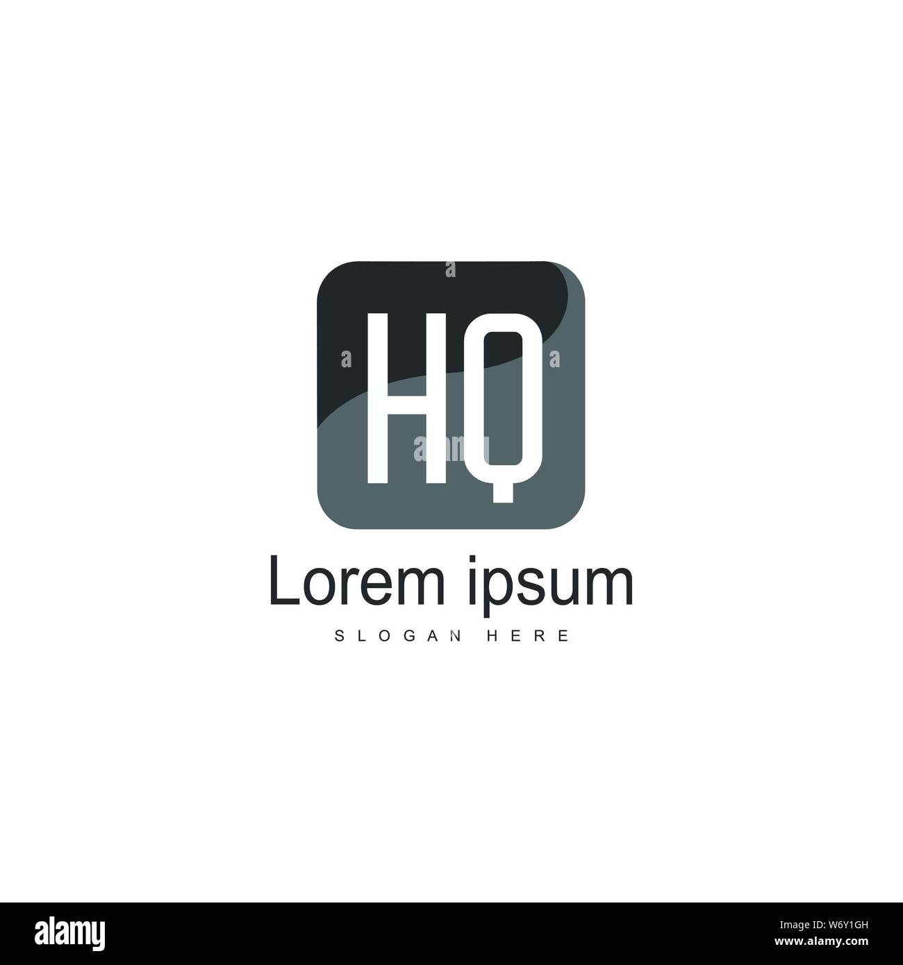Initial HQ logo template with modern frame. Minimalist HQ letter logo ...