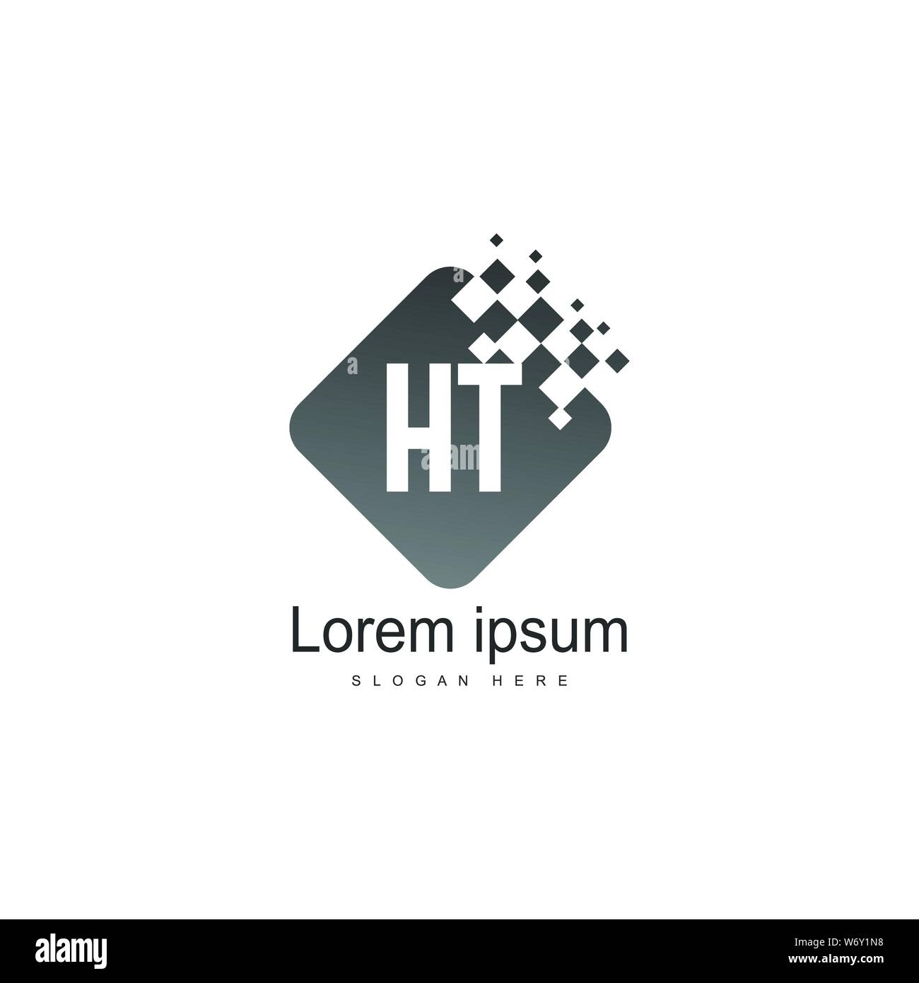 Initial HT logo template with modern frame. Minimalist HT letter logo ...