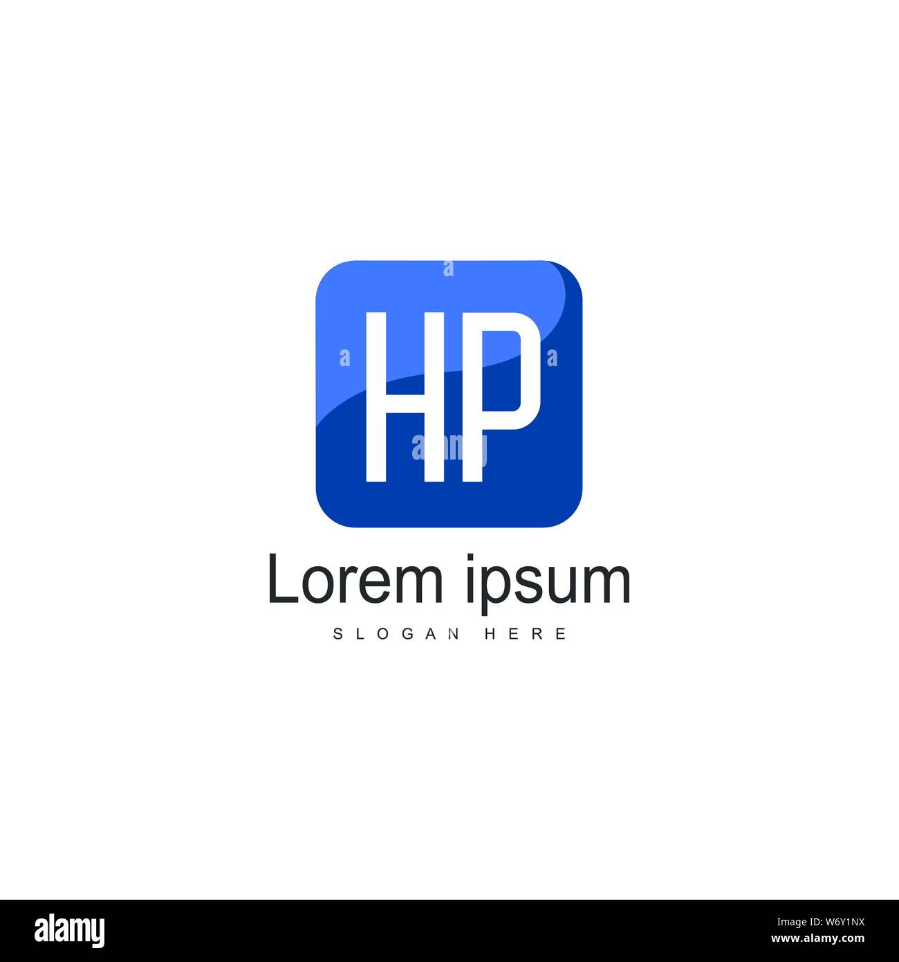 Initial HP logo template with modern frame. Minimalist HP letter logo ...