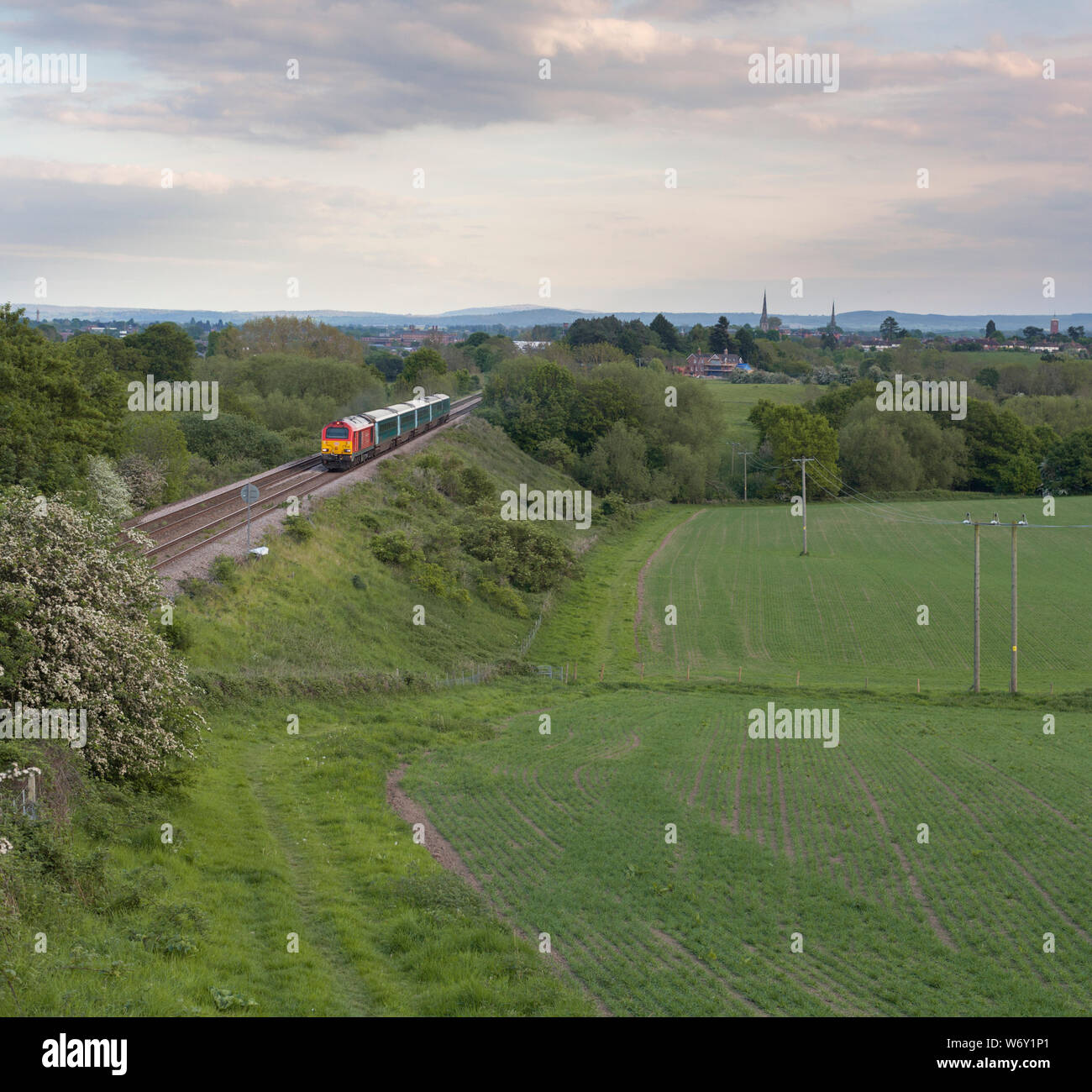 DB Cargo class 67 locomotive at Hencott (north of Shrewsbury) with the ...