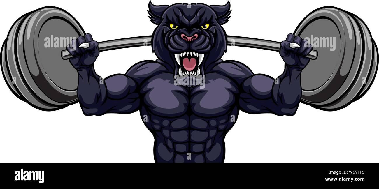 Panther Mascot Weight Lifting Body Builder Stock Vector Image & Art - Alamy