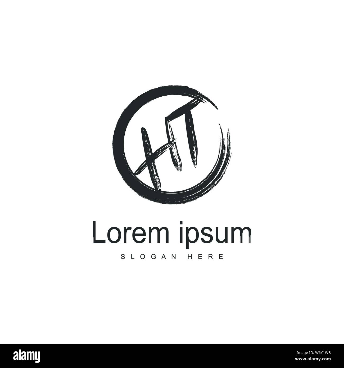 Initial HT logo template with modern frame. Minimalist HT letter logo ...