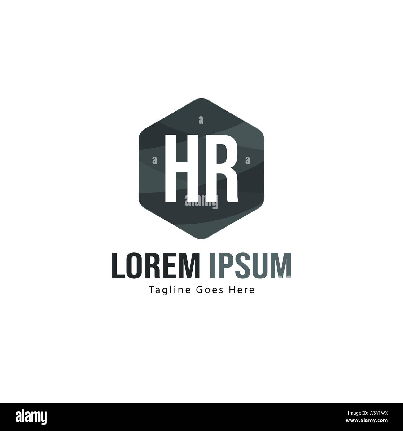 Initial HR logo template with modern frame. Minimalist HR letter logo ...