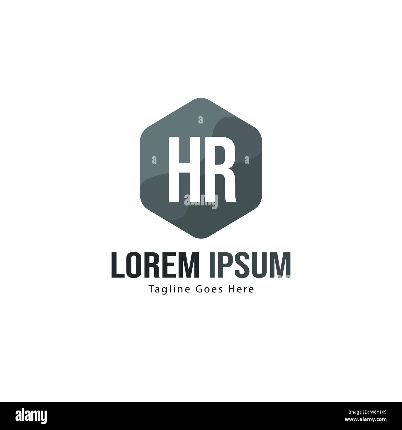 Initial HR logo template with modern frame. Minimalist HR letter logo ...