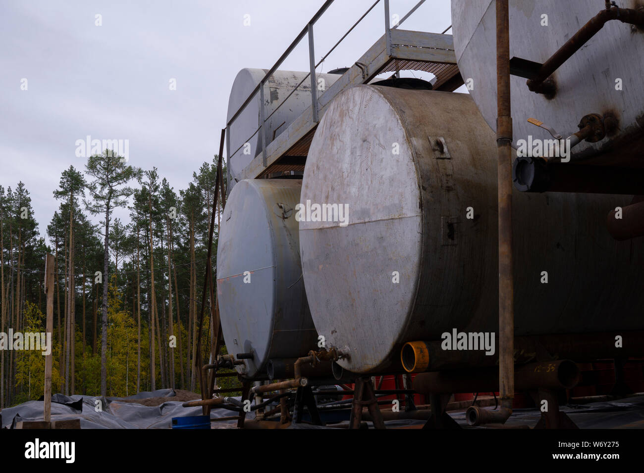Oil industry. Oil Storage Tanks for petroleum products at the refinery ...